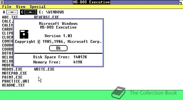 Microsoft Windows 1.x, 1.03 - The Collection Book
