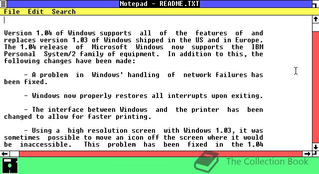 Microsoft Windows 1.x, 1.04 - The Collection Book