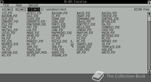 Microsoft Windows 1.x, Alpha - The Collection Book