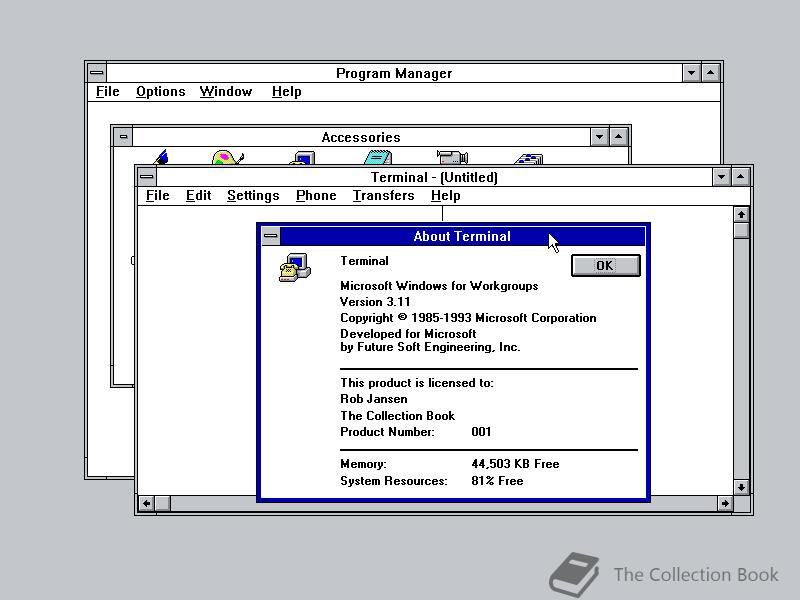 Microsoft Windows for Workgroups 3.11, 3.11.300 (1993-10-13) - The ...