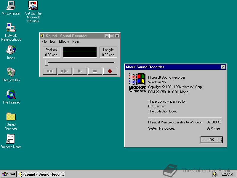 Microsoft Windows 95, 4.00.1094 - The Collection Book