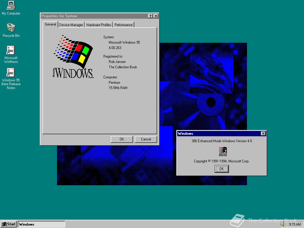 Microsoft Windows 95, 4.00.263 - The Collection Book