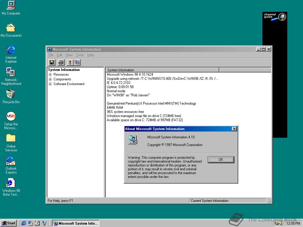 Microsoft Windows 98, 4.10.1624 - The Collection Book