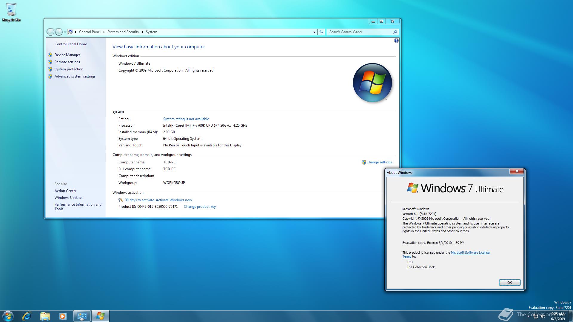 Microsoft Windows 7, 6.1.7201.0 (winmain_win7ids_sp) - The Collection Book