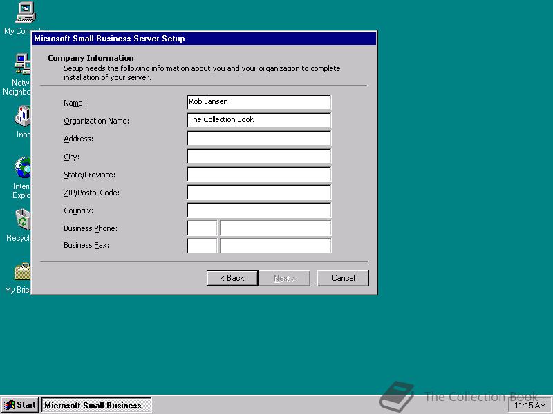 Microsoft Windows BackOffice Small Business Server 4.0, 4.0.1383.3 ...
