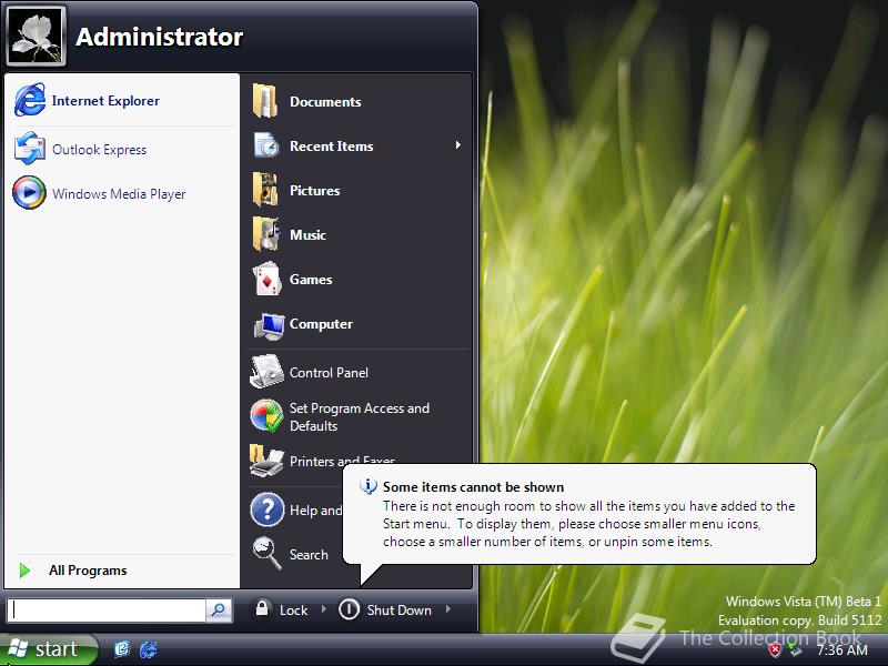 Microsoft Windows Vista, 6.0.5112.0 - The Collection Book