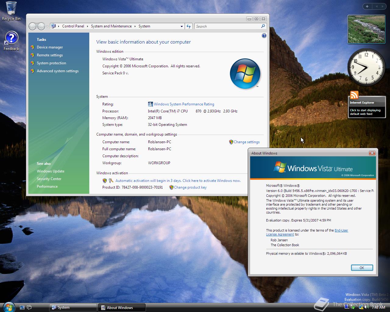 Microsoft Windows Vista, 6.0.5456.5 - The Collection Book