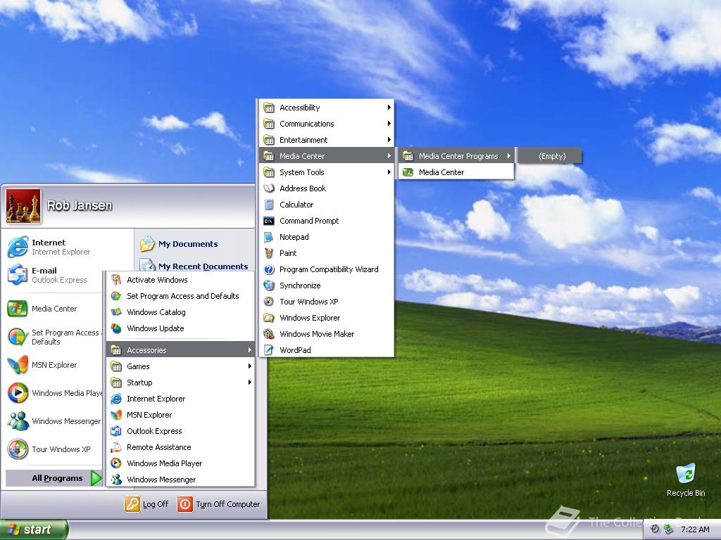 Microsoft Windows XP Media Center Edition, 5.1.2600.1106 - The ...